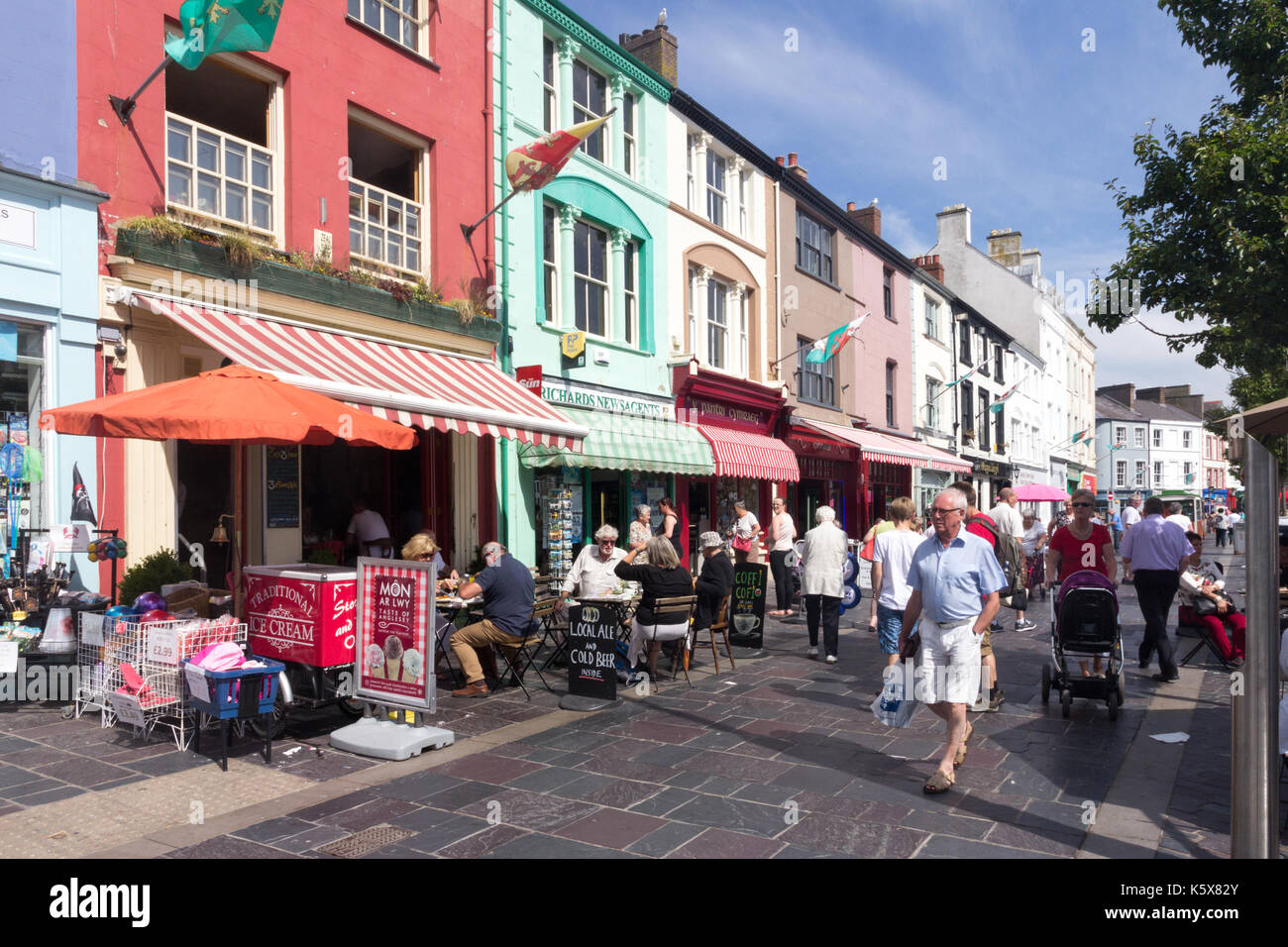 People in Palace Street, Caernarfon, Gwynedd, North Wales, United ...