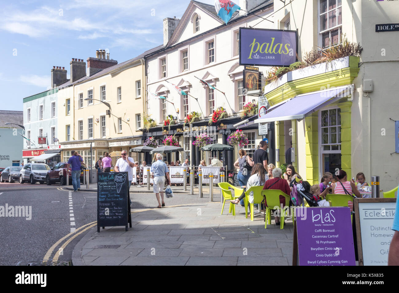 People in Palace Street, Caernarfon, Gwynedd, North Wales, United ...