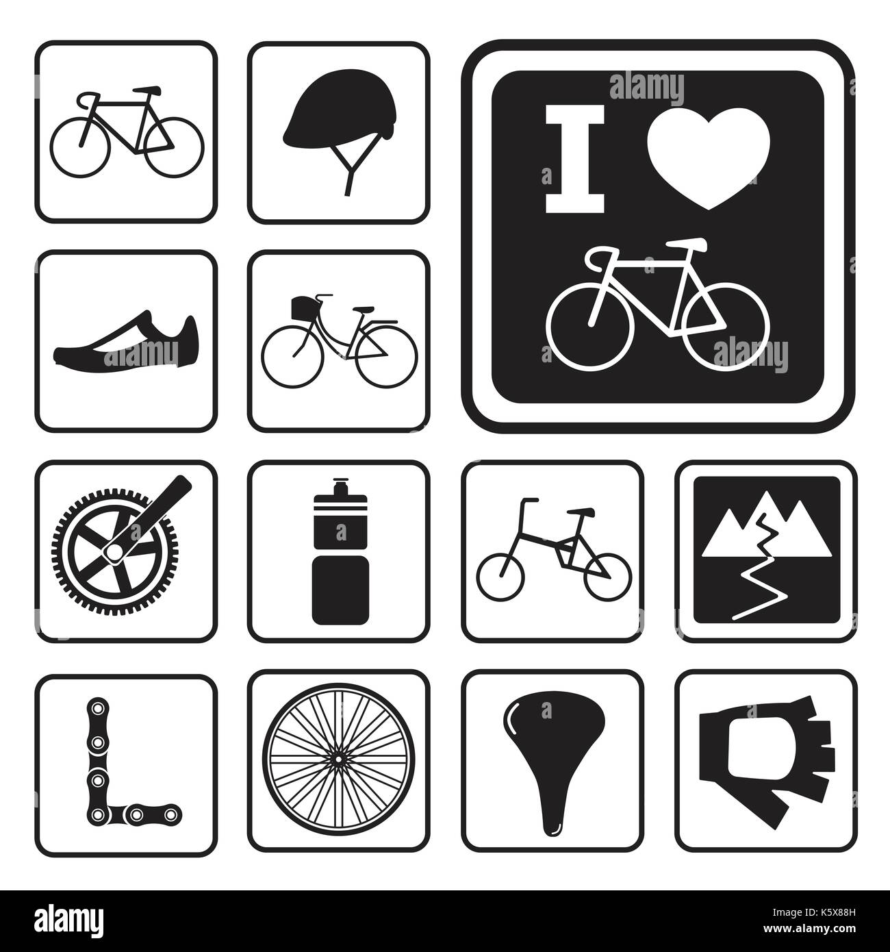 Bicycle icons hi-res stock photography and images - Alamy