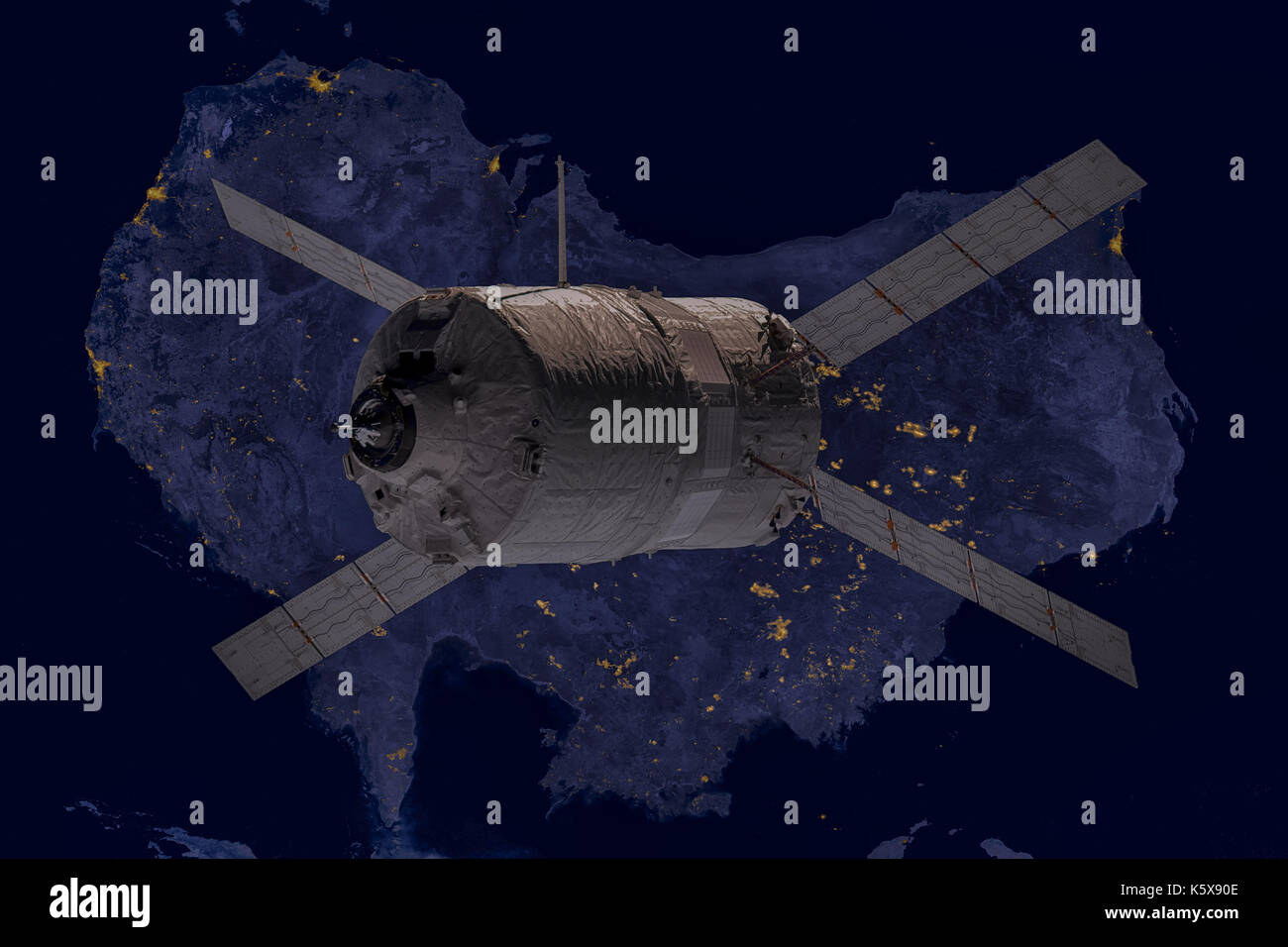Cargo spacecraft - The Automated Transfer Vehicle over the planet Earth ...