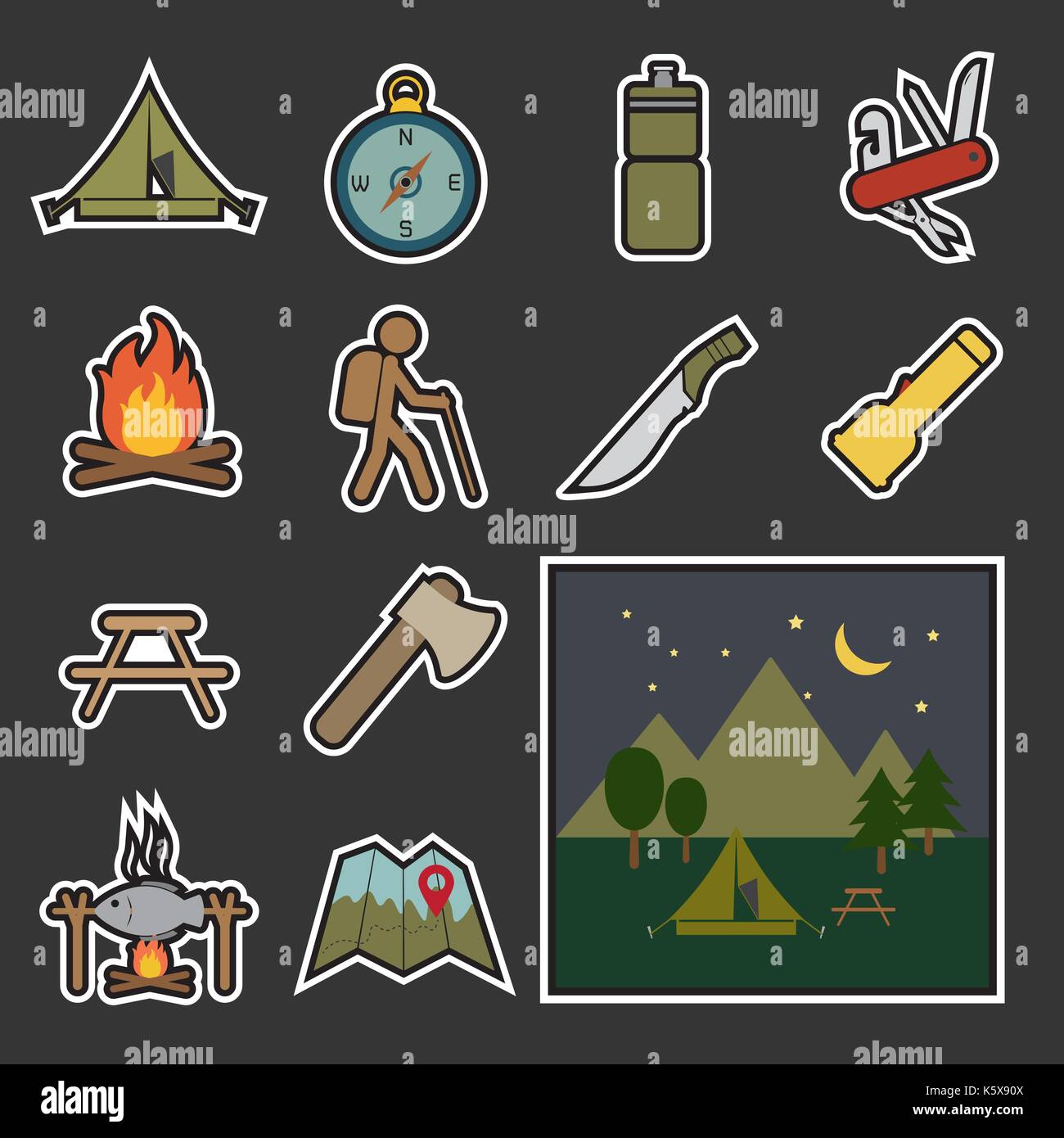 camping equipment icon Stock Vector Image & Art - Alamy