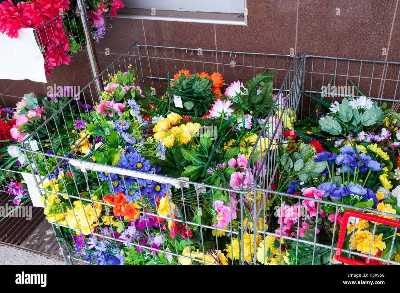 plastic flowers to use decoration Stock Photo - Alamy