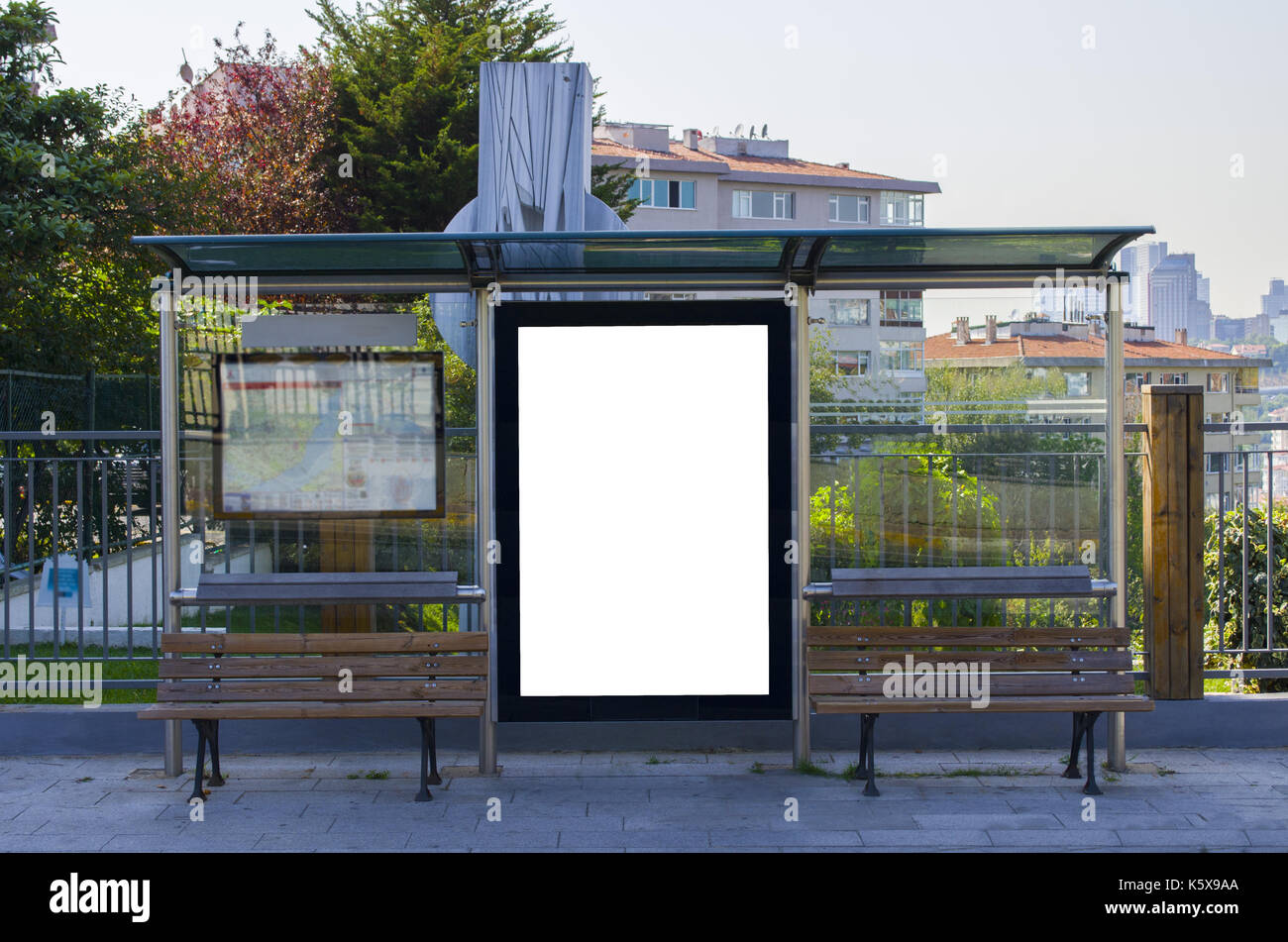 Mock up of light box on the bus stop Stock Photo - Alamy