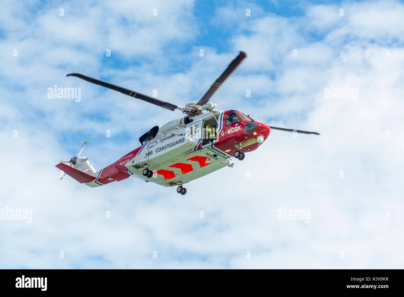 Air and Sea Rescue helicopter at Moelfre Lifeboat Day 2017 event on ...