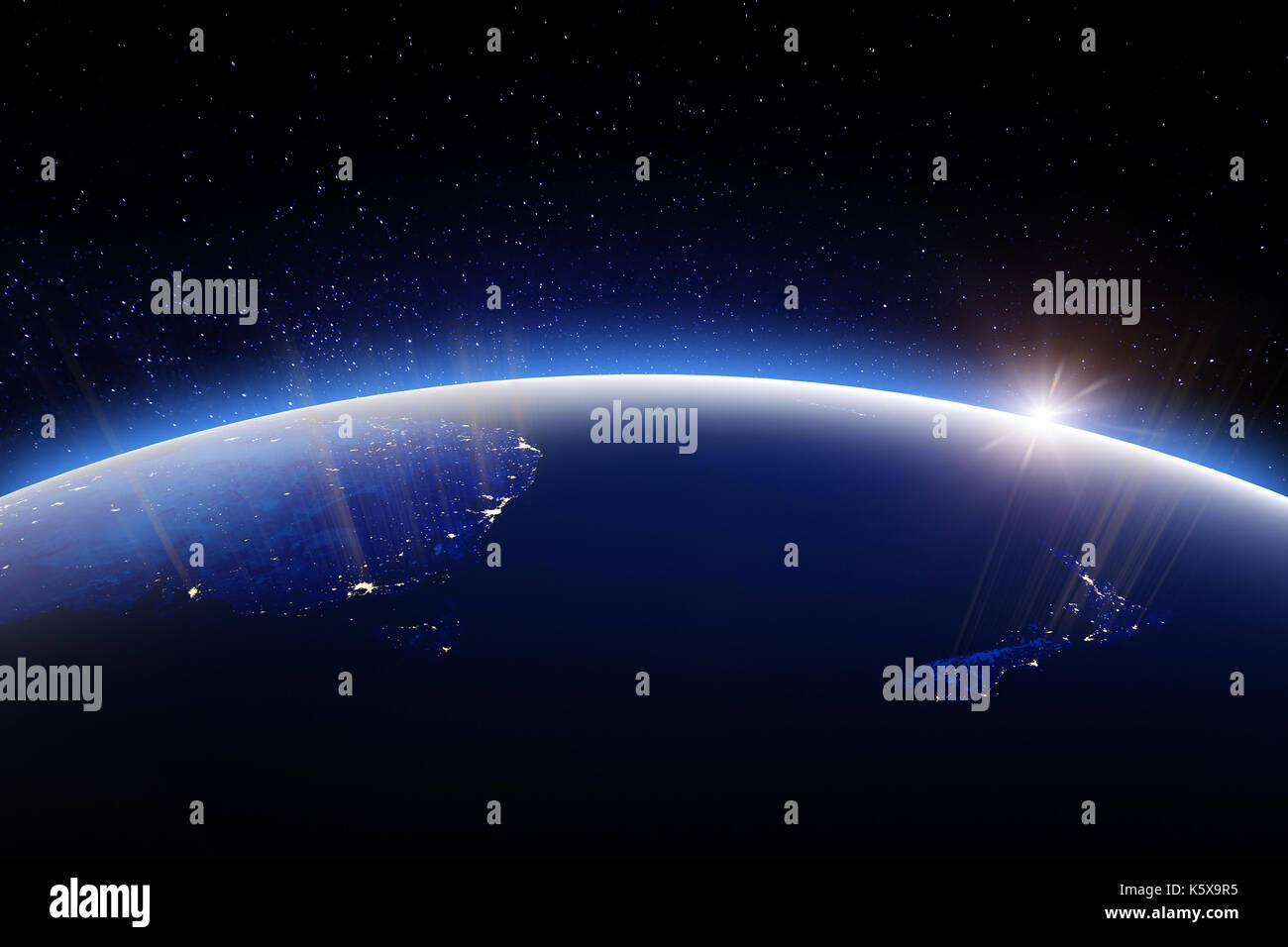 World globe at night. Elements of this image furnished by NASA 3d ...