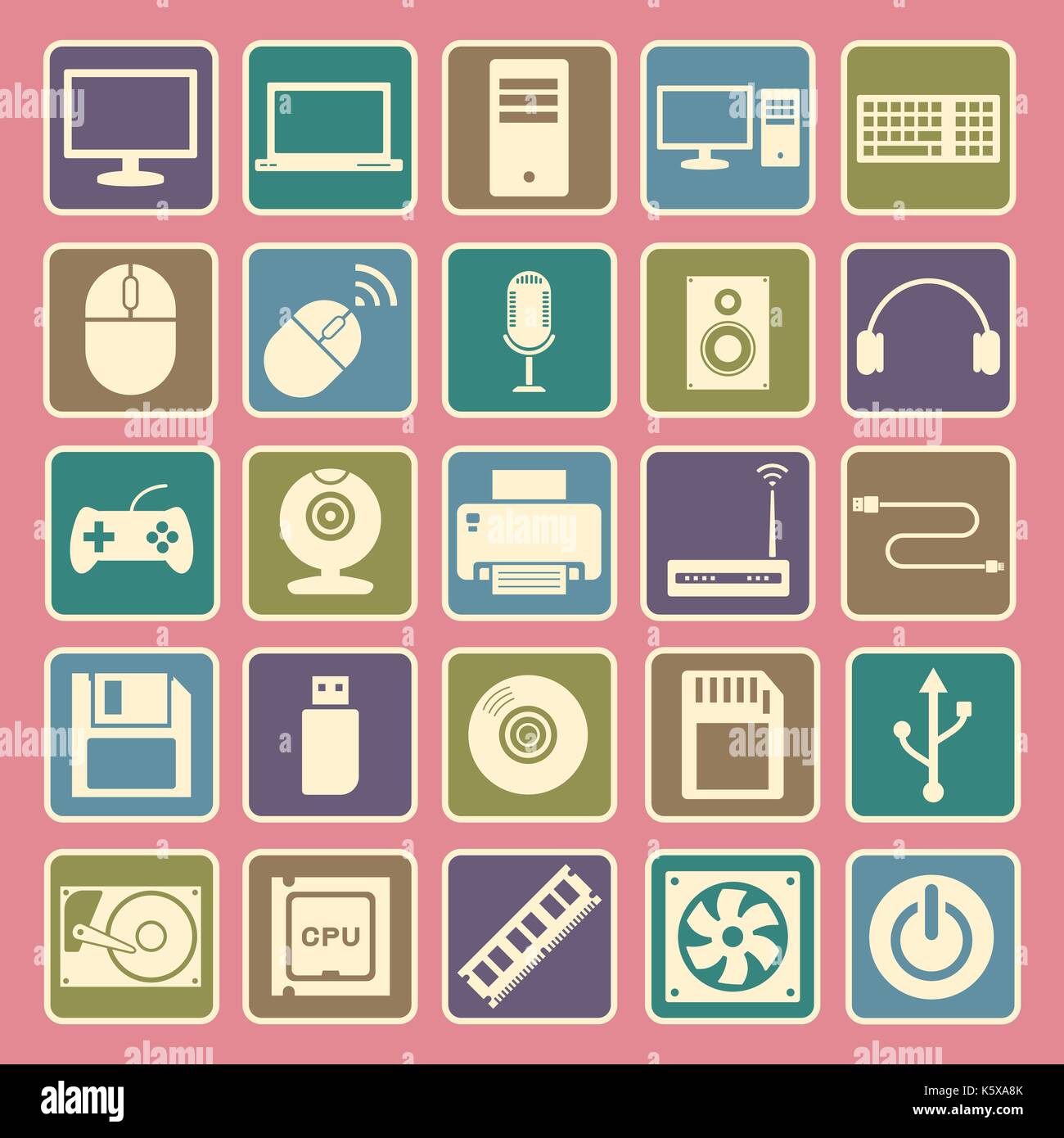 Computer printer mouse keyboard Stock Vector Images - Alamy