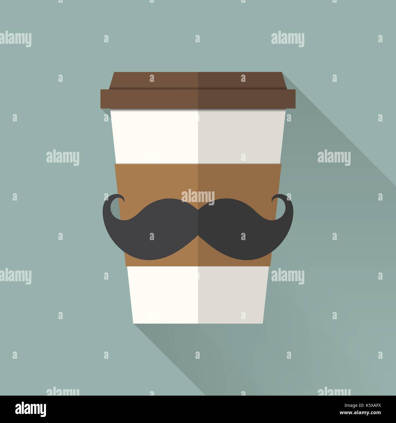 coffee cup icon with mustache ,flat icon Stock Vector Image & Art - Alamy