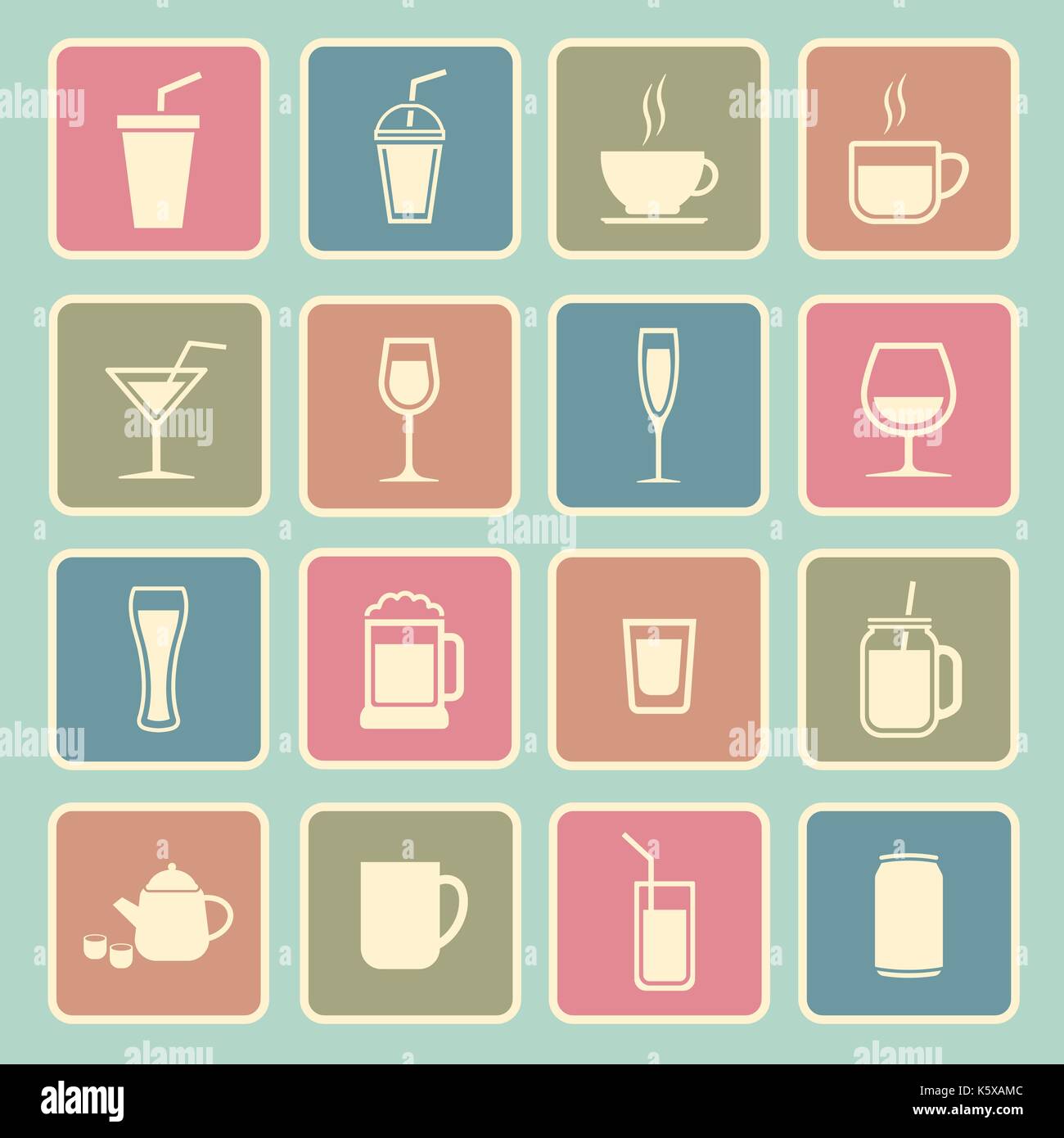 Drinks line icon set Stock Vector Images - Alamy