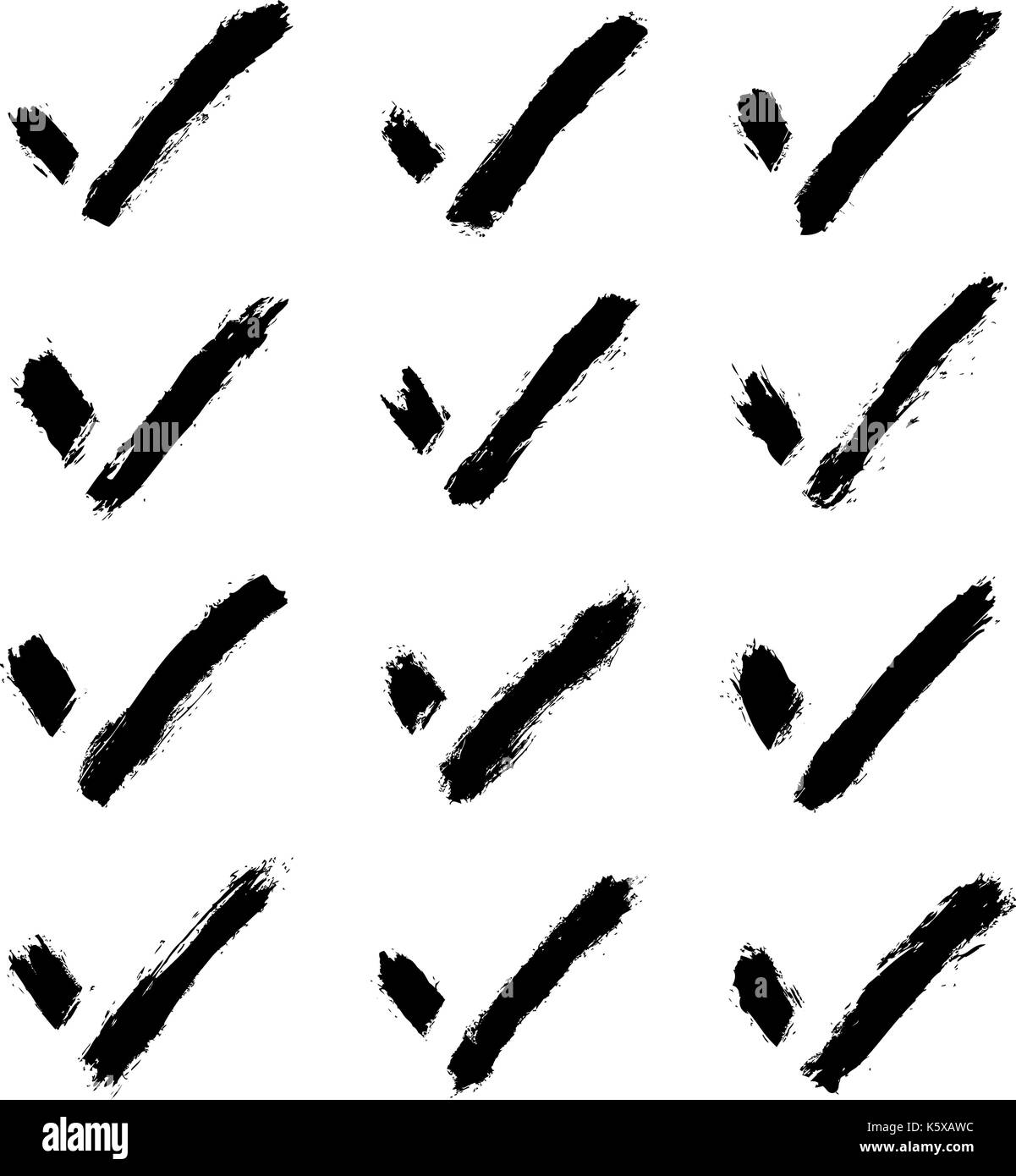 Brushstroke check mark black sign isolated on white background. This ...