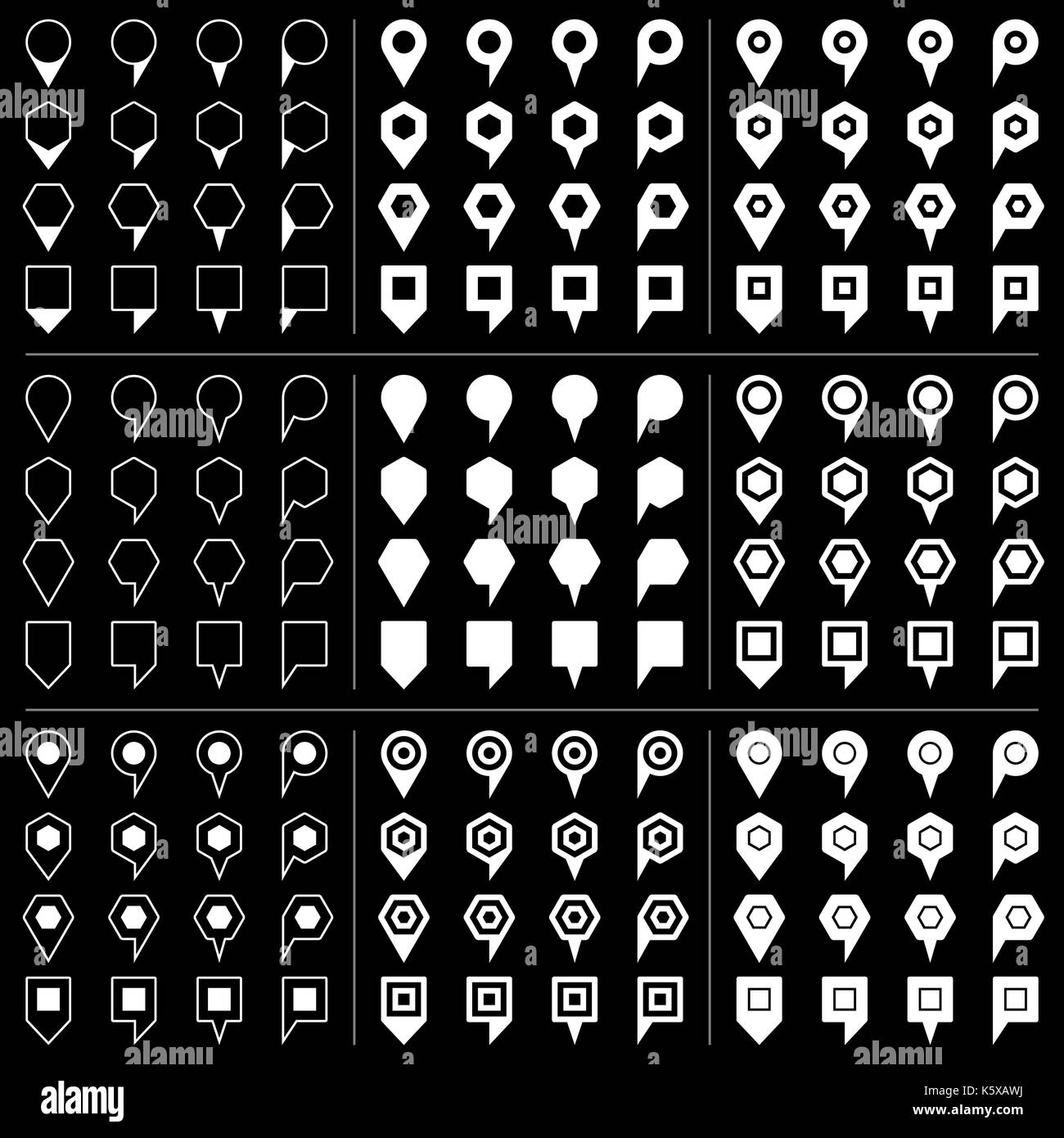 Map pins on white shadow Stock Vector Images - Alamy