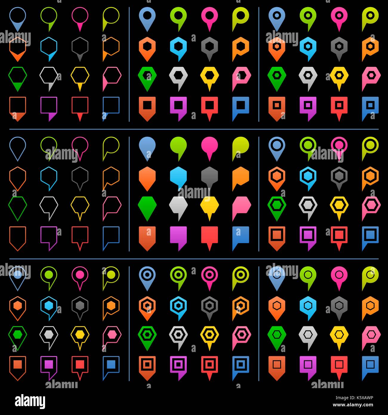 Map pins on white shadow hi-res stock photography and images - Alamy