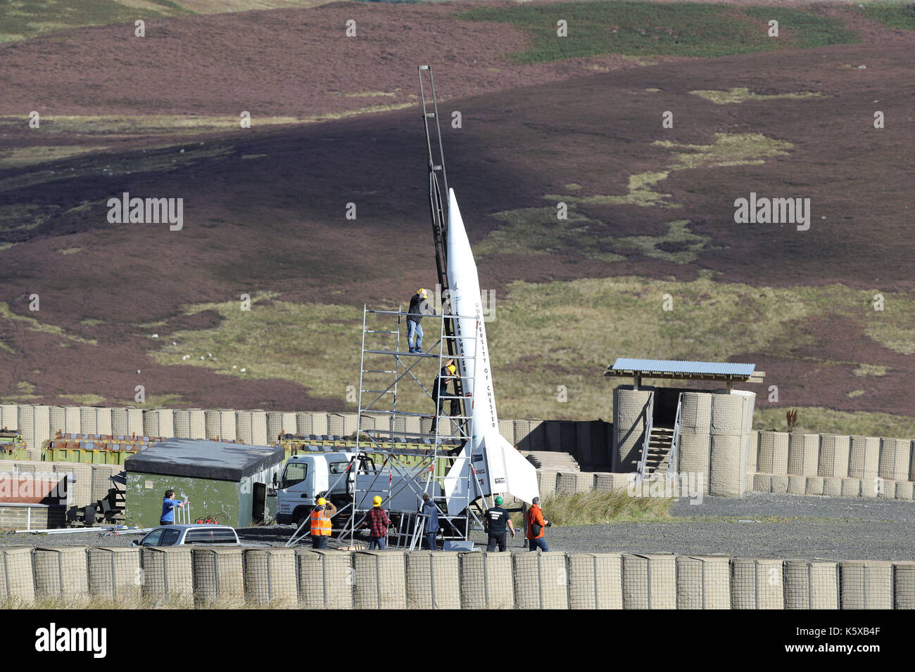 Technicians from Starchaser Industries prepare Britain's biggest ...