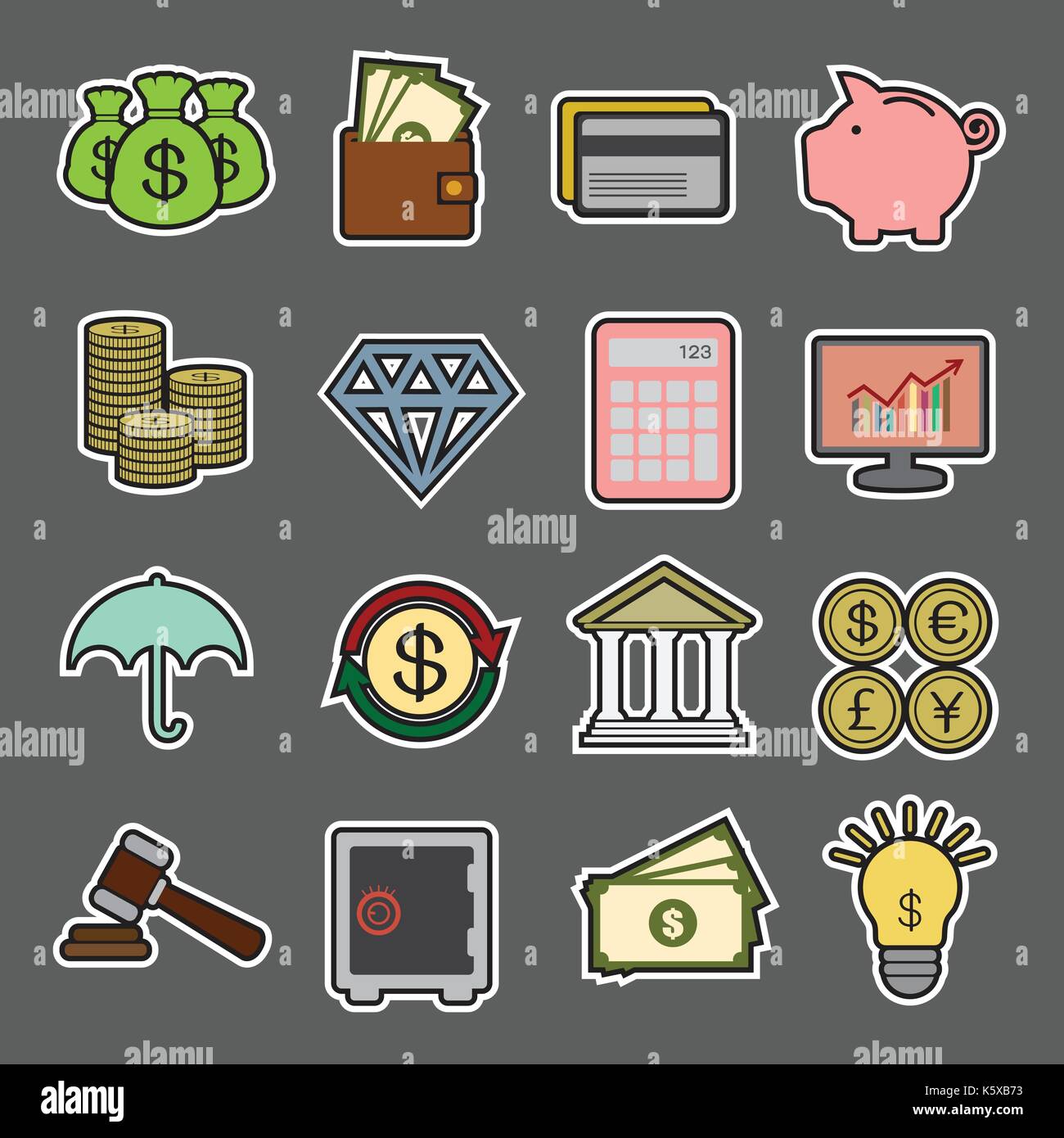 Finance sticker icon Stock Vector Image & Art - Alamy