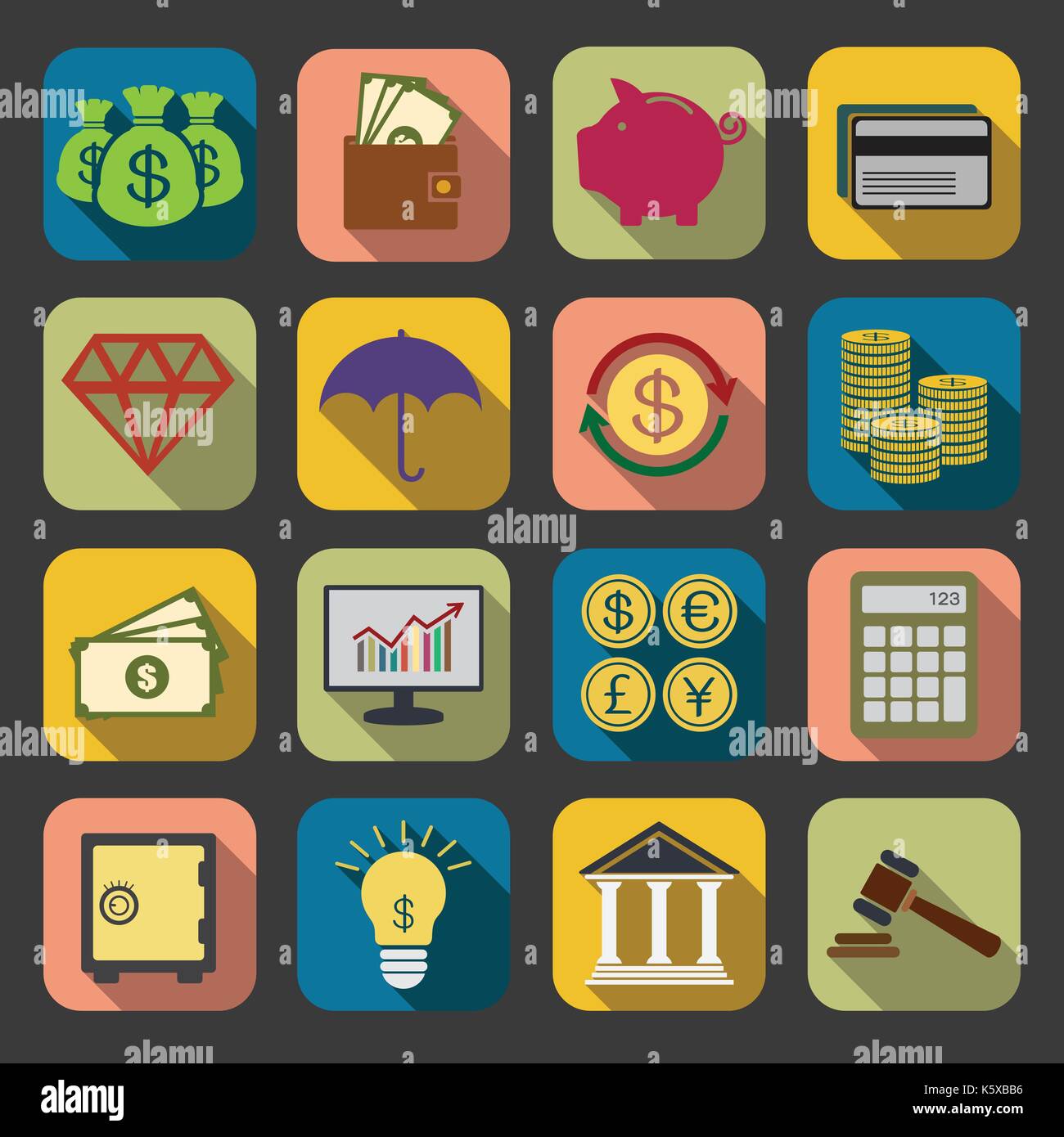 flat Finance icon Stock Vector Image & Art - Alamy