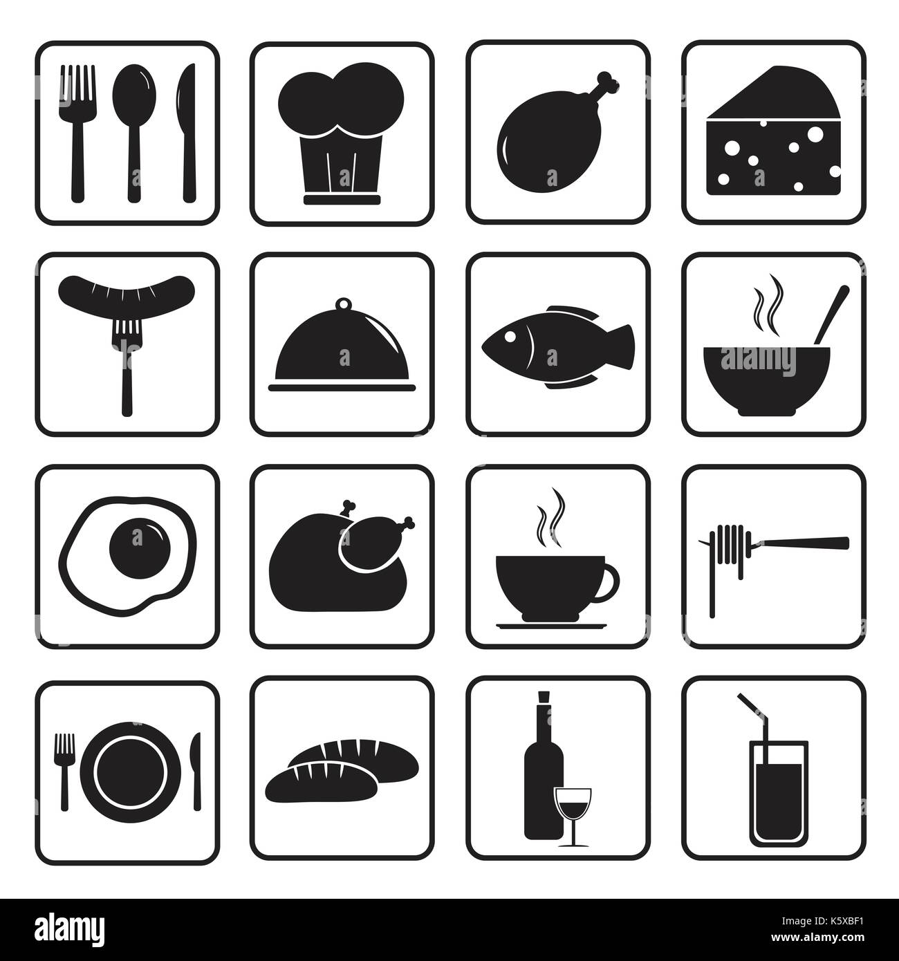 food icons set Stock Vector Image & Art - Alamy