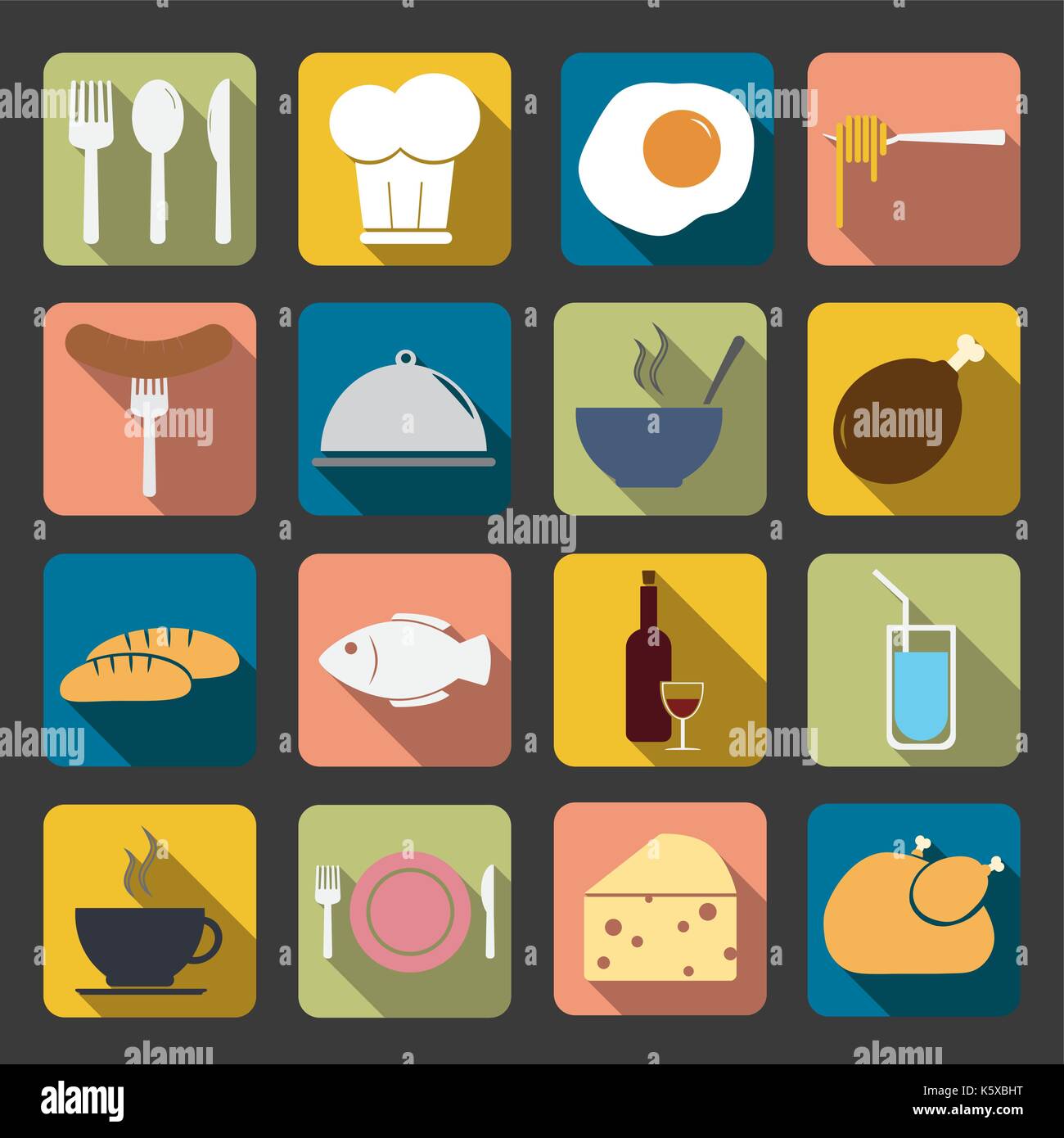 flat food icons Stock Vector Image & Art - Alamy