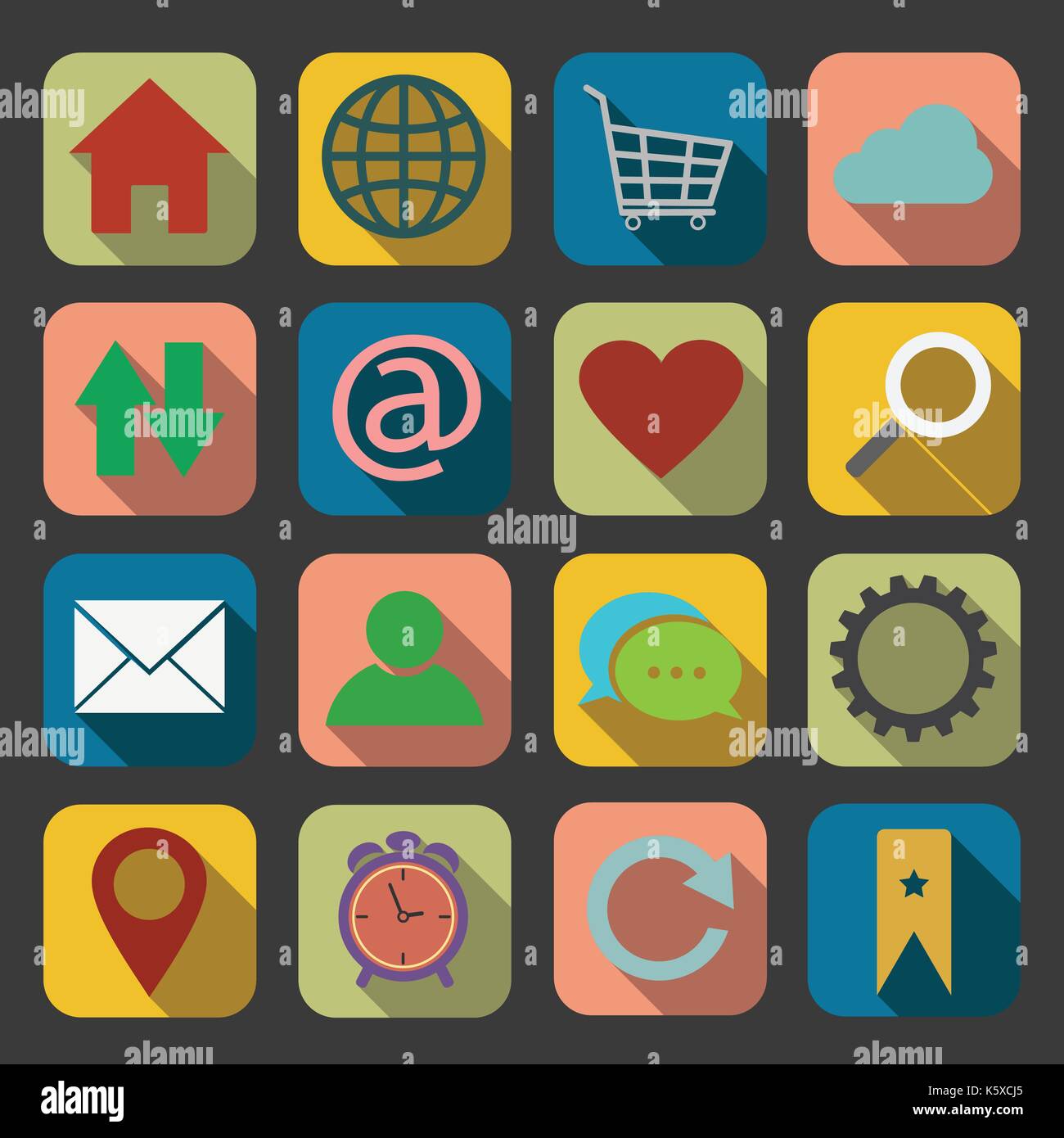 Flat Website and Internet Icon Stock Vector Image & Art - Alamy