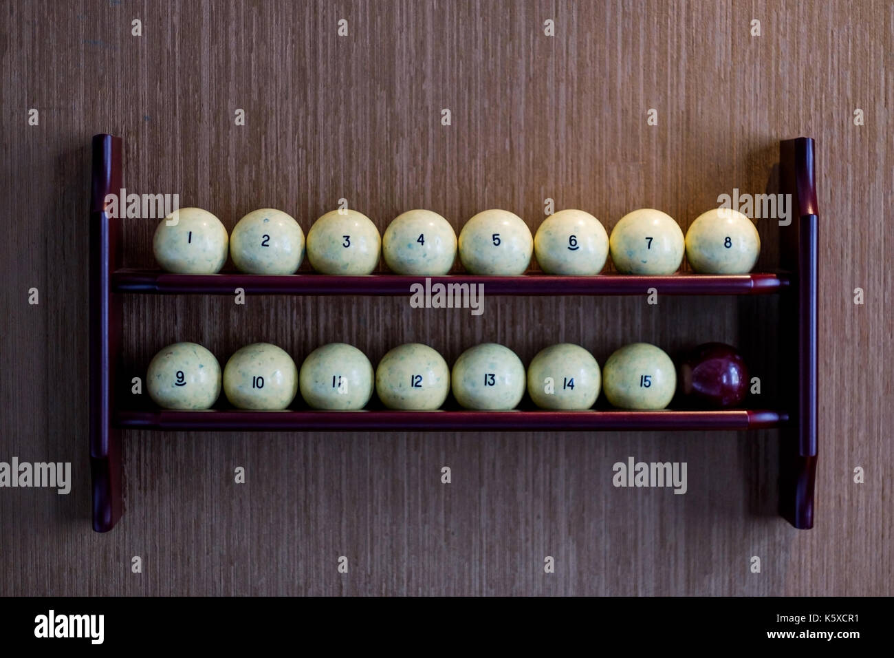 Stand with equipment for russian billiards Stock Photo - Alamy
