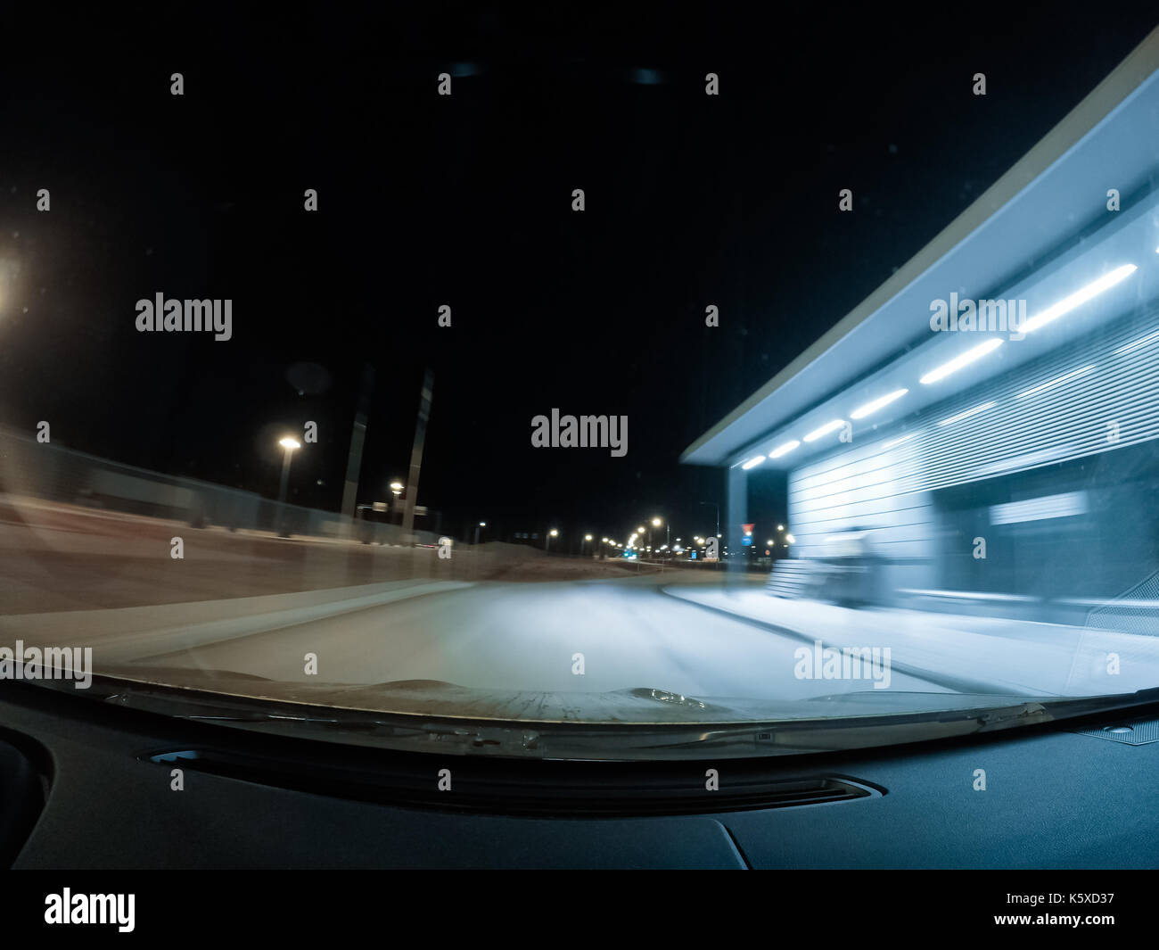 Fast driving on the car at night Stock Photo - Alamy