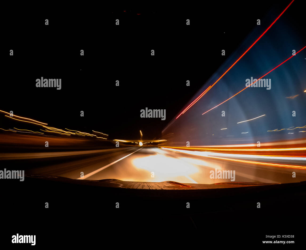 Fast driving on the car at night Stock Photo - Alamy