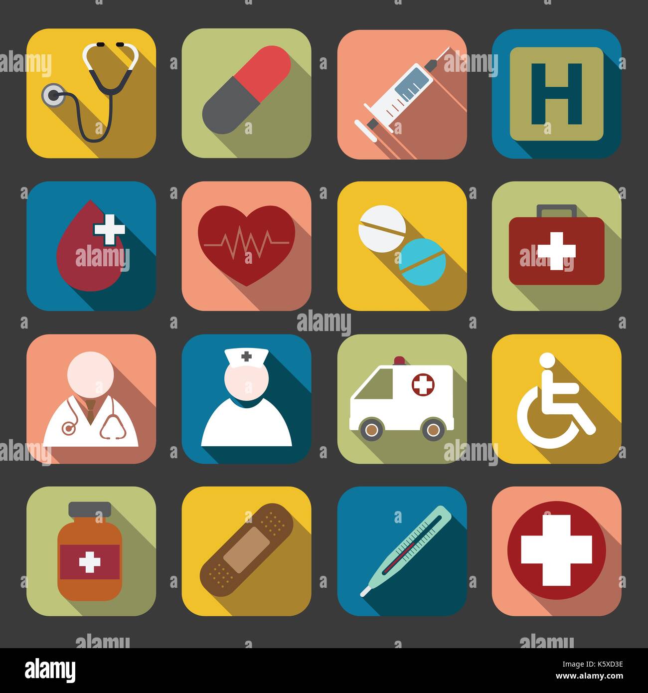 flat medical icons Stock Vector Image & Art - Alamy