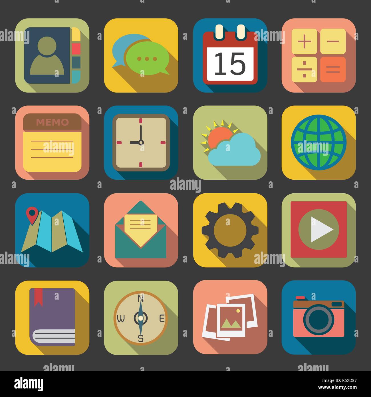 flat Application icons Stock Vector Image & Art - Alamy