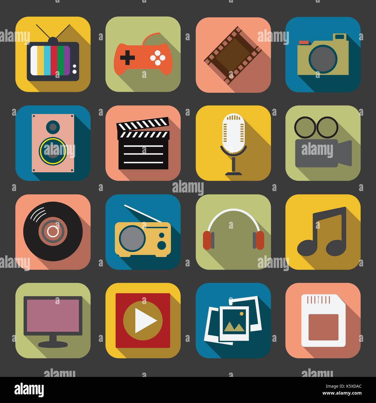 flat Multimedia icon Stock Vector Image & Art - Alamy