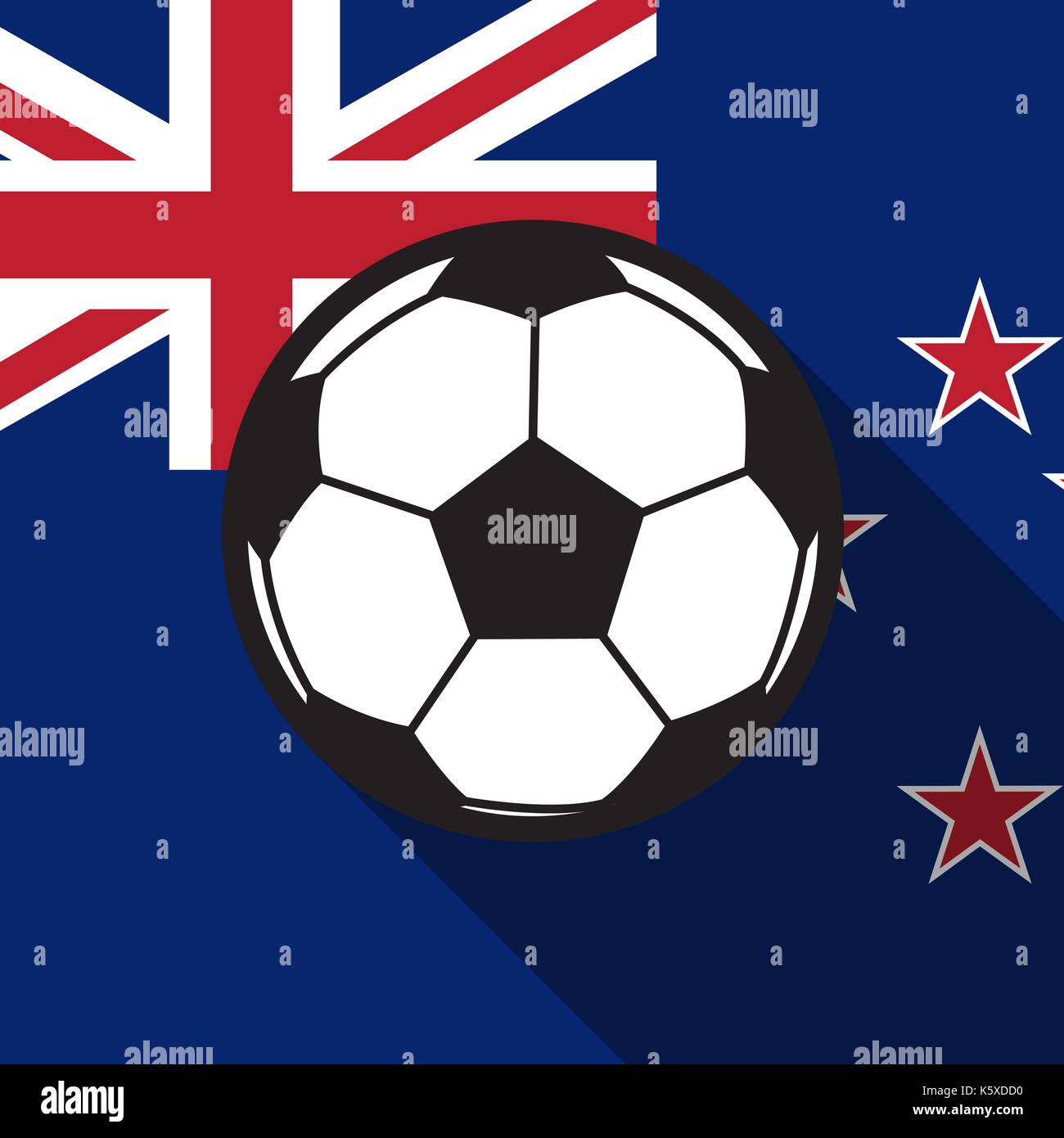 football icon with New Zealand flag background,long shadow vector Stock ...