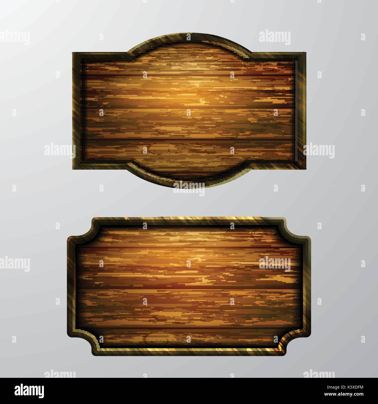 Wooden signs, vector icon set Stock Vector Image & Art - Alamy