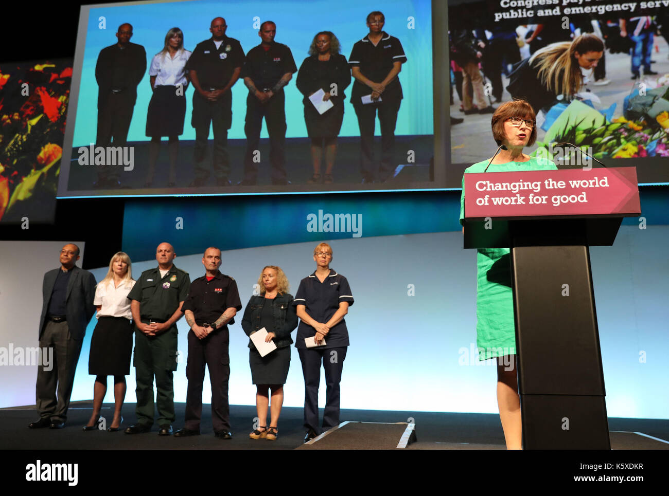 TUC General Secretary Frances O'Grady (right) introduces public sector ...