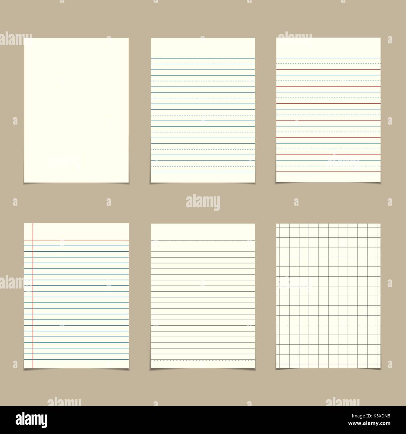 Old paper sheets set Stock Vector Images - Alamy