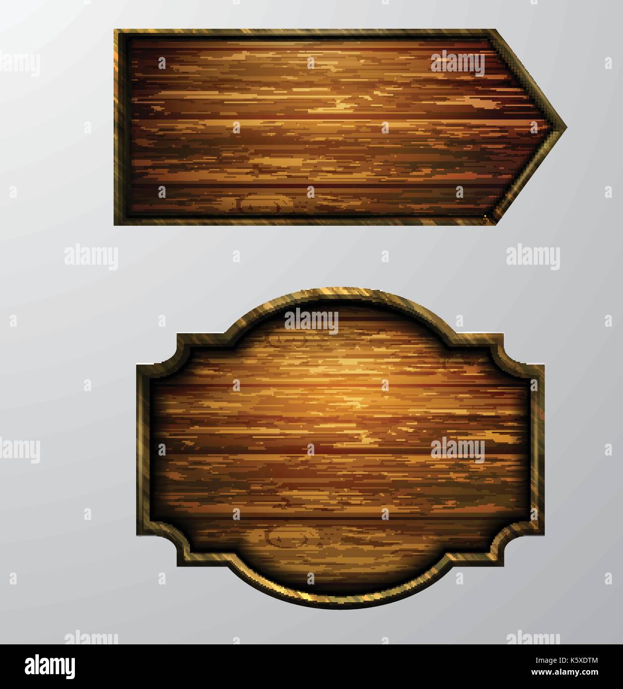 Wooden signs, vector icon set Stock Vector Image & Art - Alamy