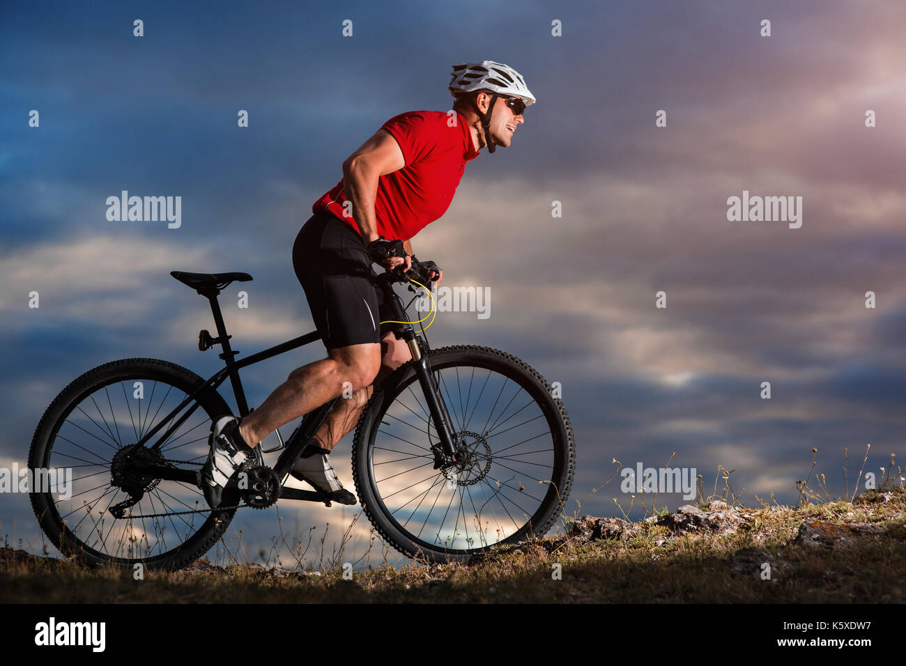 Bike adventure travel photo. Bike tourists ride on the countryside ...