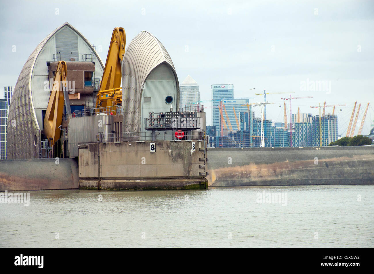 Thames barrier raised hi-res stock photography and images - Alamy