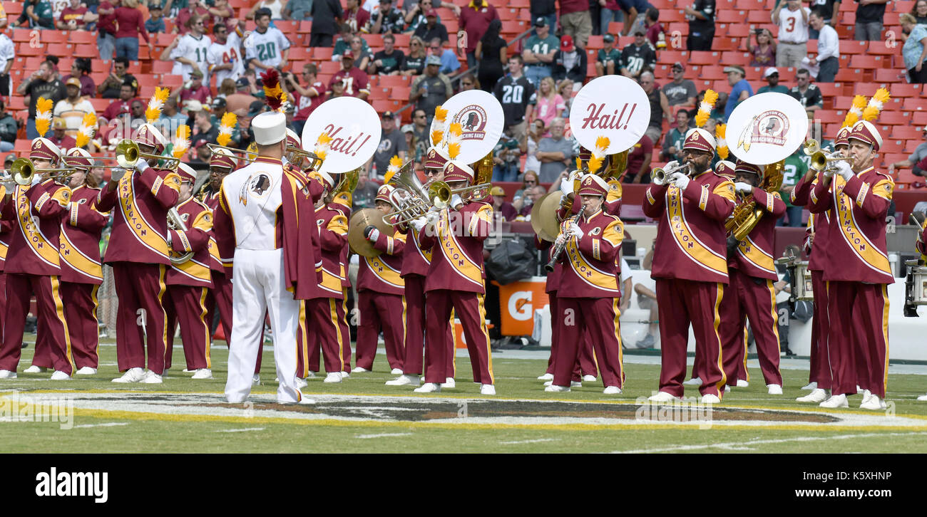 The Washington Redskins Marching Band performs on the field prior to ...