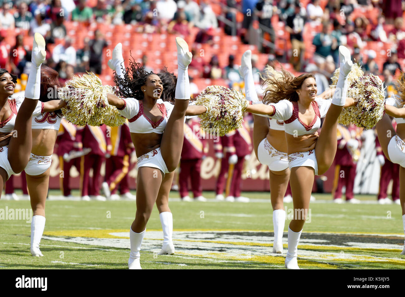 The Washington Redskins cheerleaders perform on the field prior to the ...