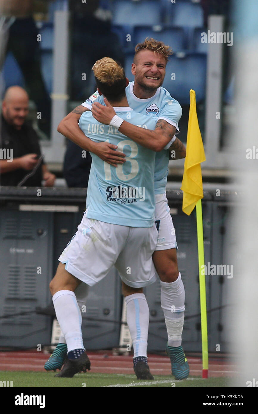 Italy, Rome, September 10, 2017: Luis Alberto score the gol during the ...