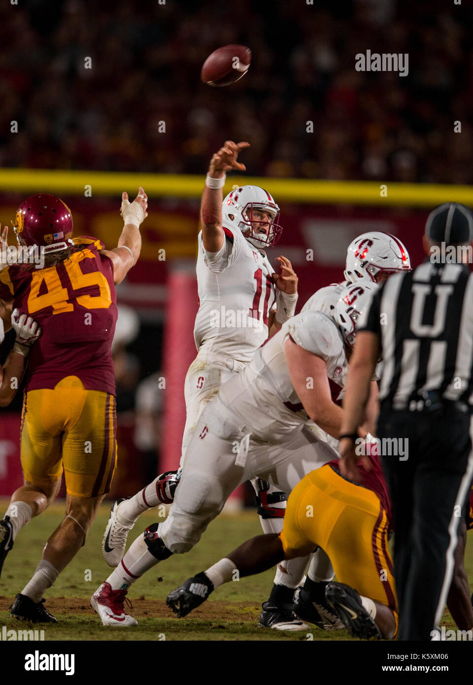 Los Angeles, CA, USA. 09th Sep, 2017. Stanford quarterback (10) Keller ...