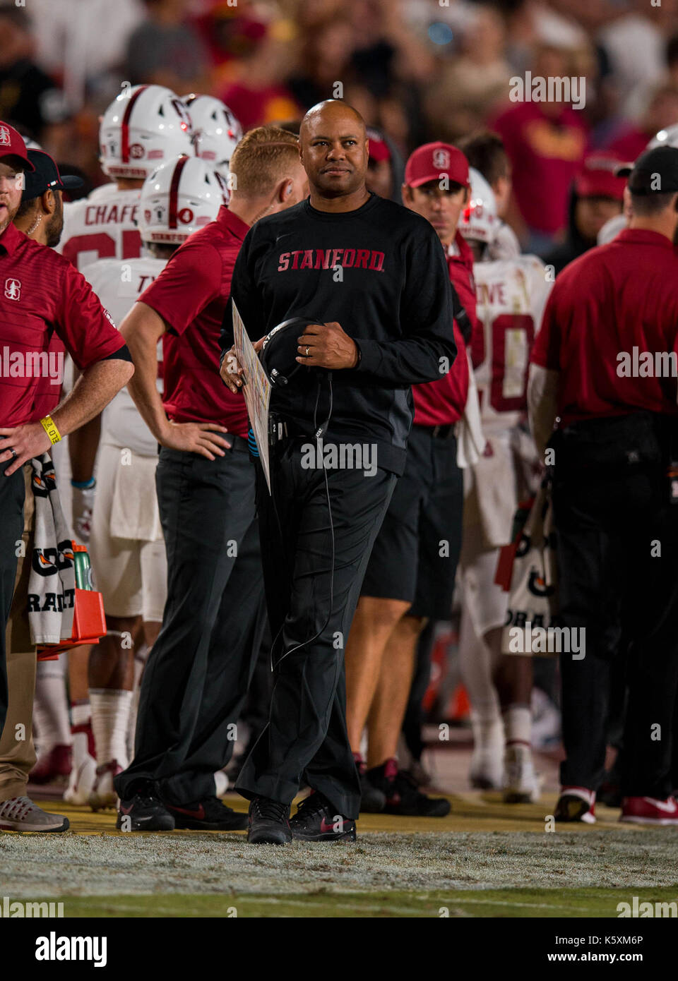 Los Angeles, CA, USA. 09th Sep, 2017. Stanford head coach David Shaw ...