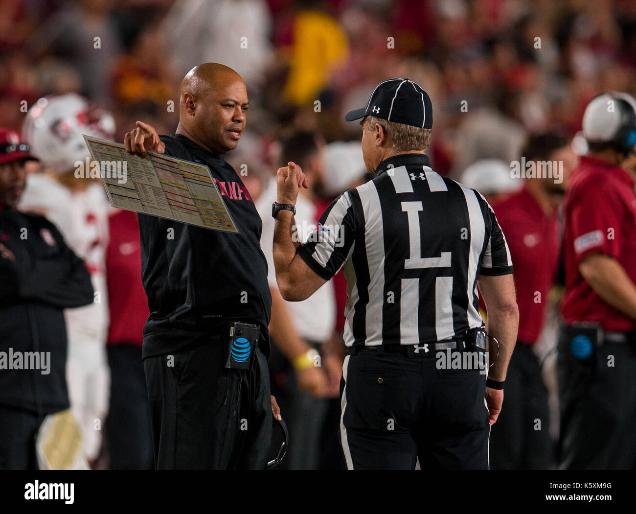 Los Angeles, CA, USA. 09th Sep, 2017. Stanford head coach David Shaw ...