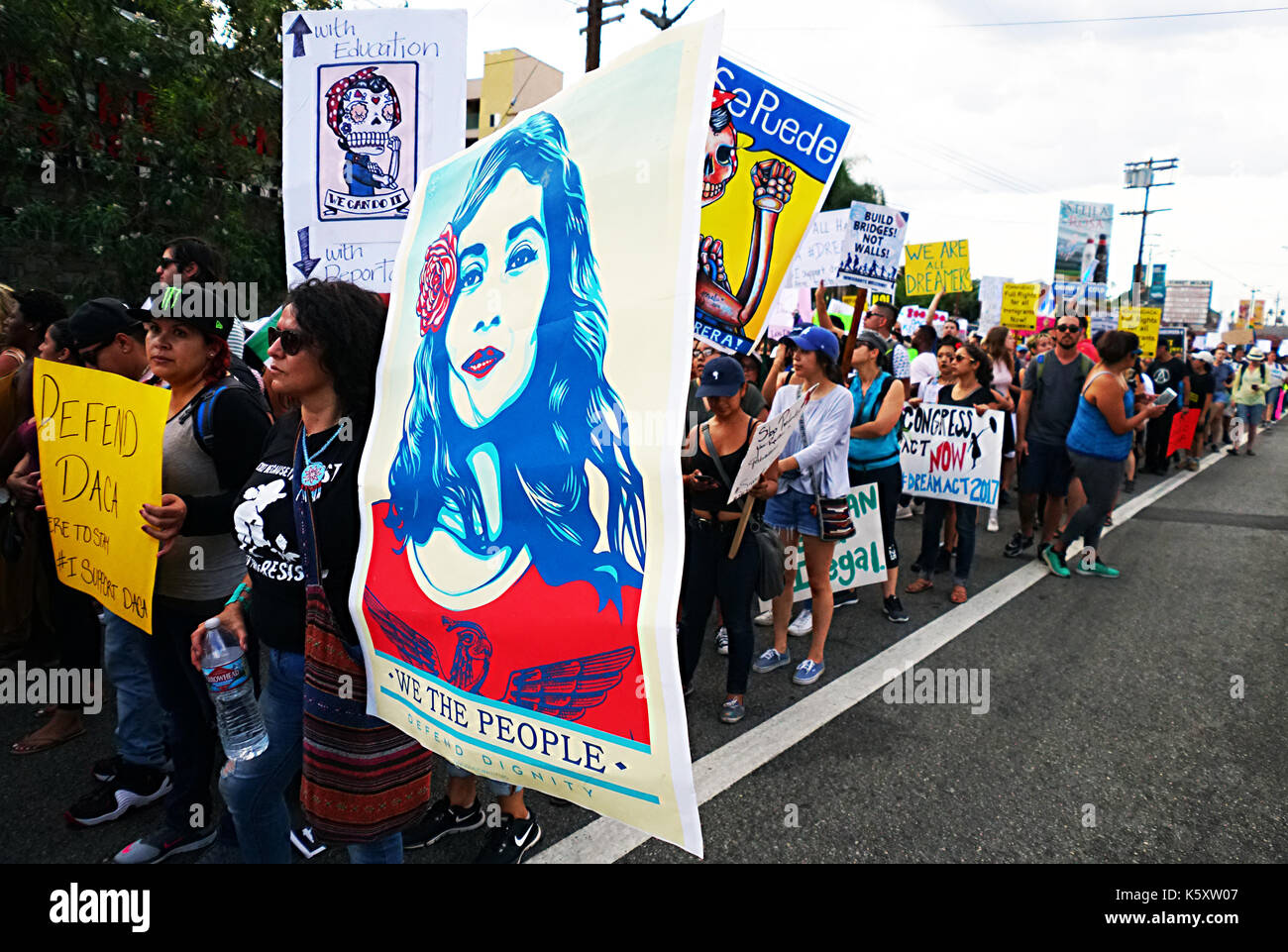 September 11 2017 Los Angeles, California, DACA march through Los ...