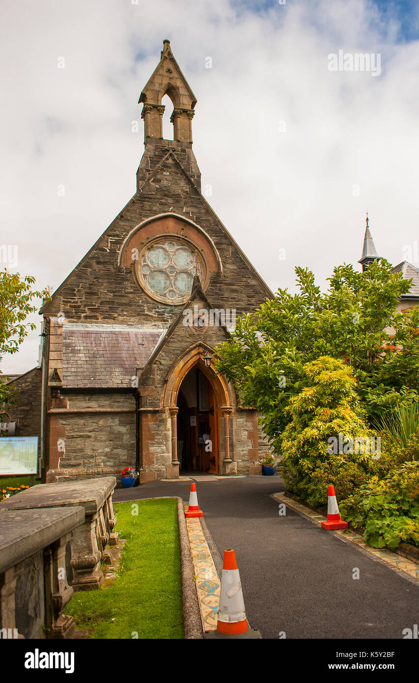 The small St Augustines Church of Ireland building on the walls of the ...