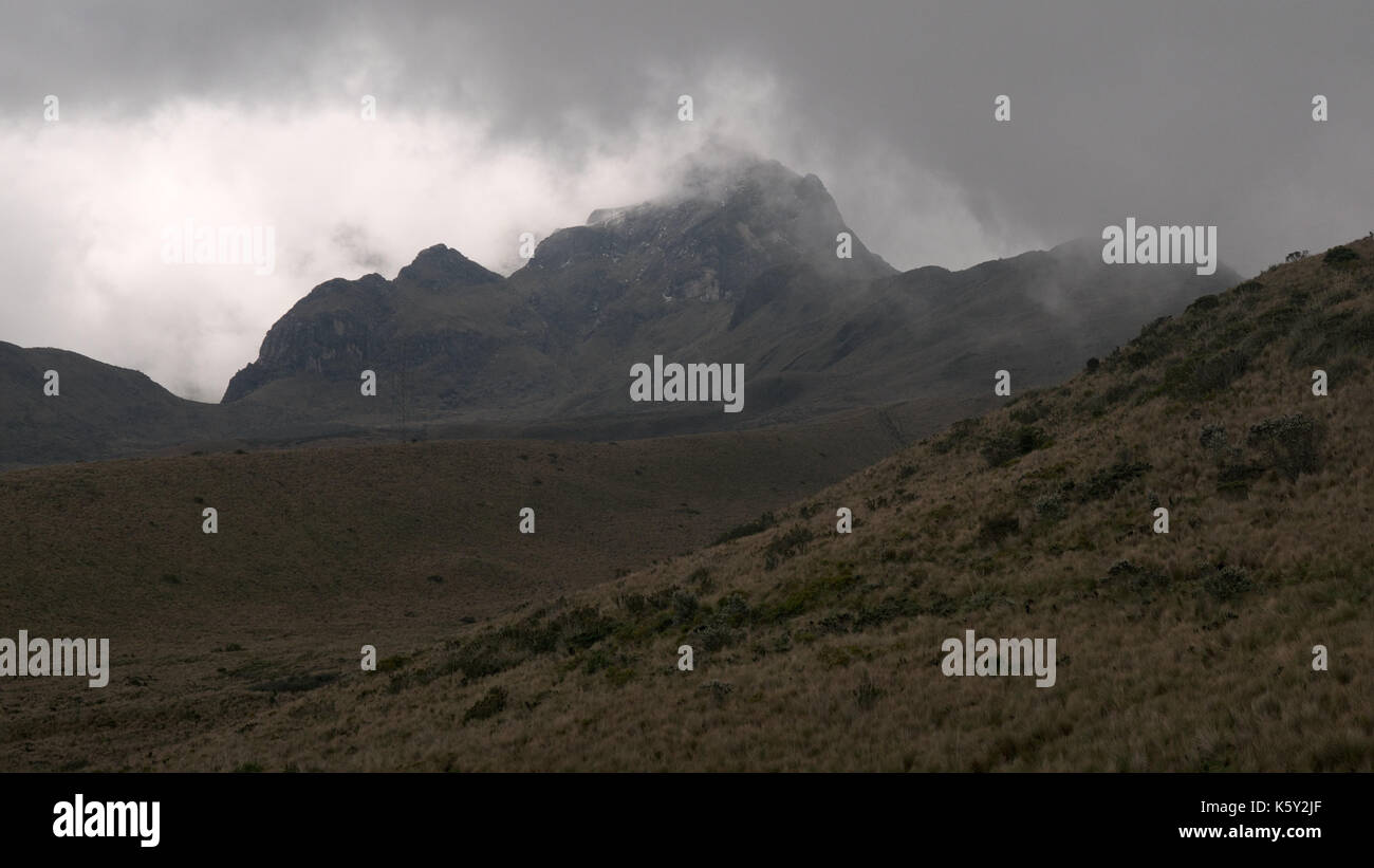 Pichincha, Ecuador - 2017: Panoramic view at the Pichincha volcano ...