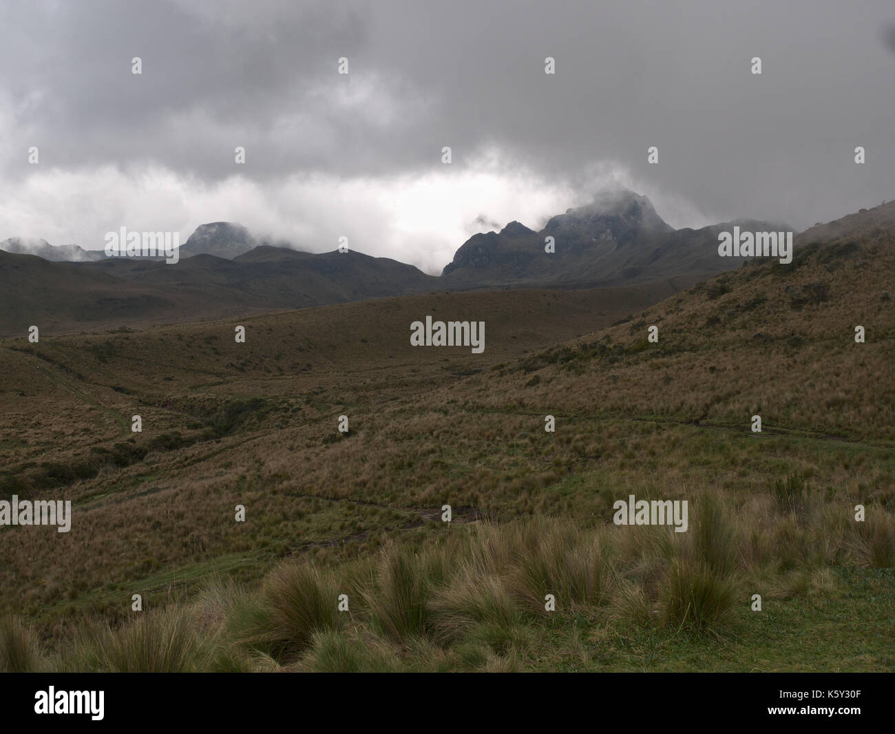 Pichincha, Ecuador - 2017: Panoramic view at the Pichincha volcano ...