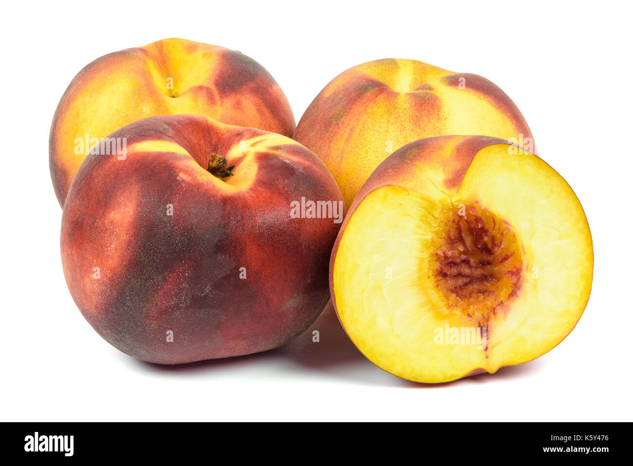 Ripe peaches isolated on white background with clipping path Stock ...