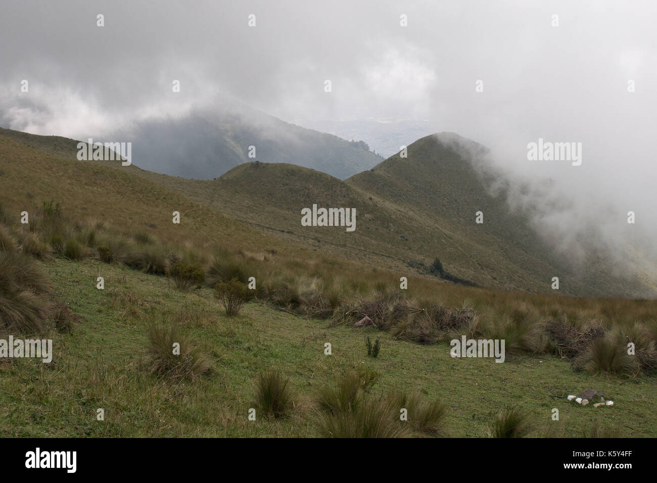 Pichincha, Ecuador - 2017: Panoramic view at the Pichincha volcano ...
