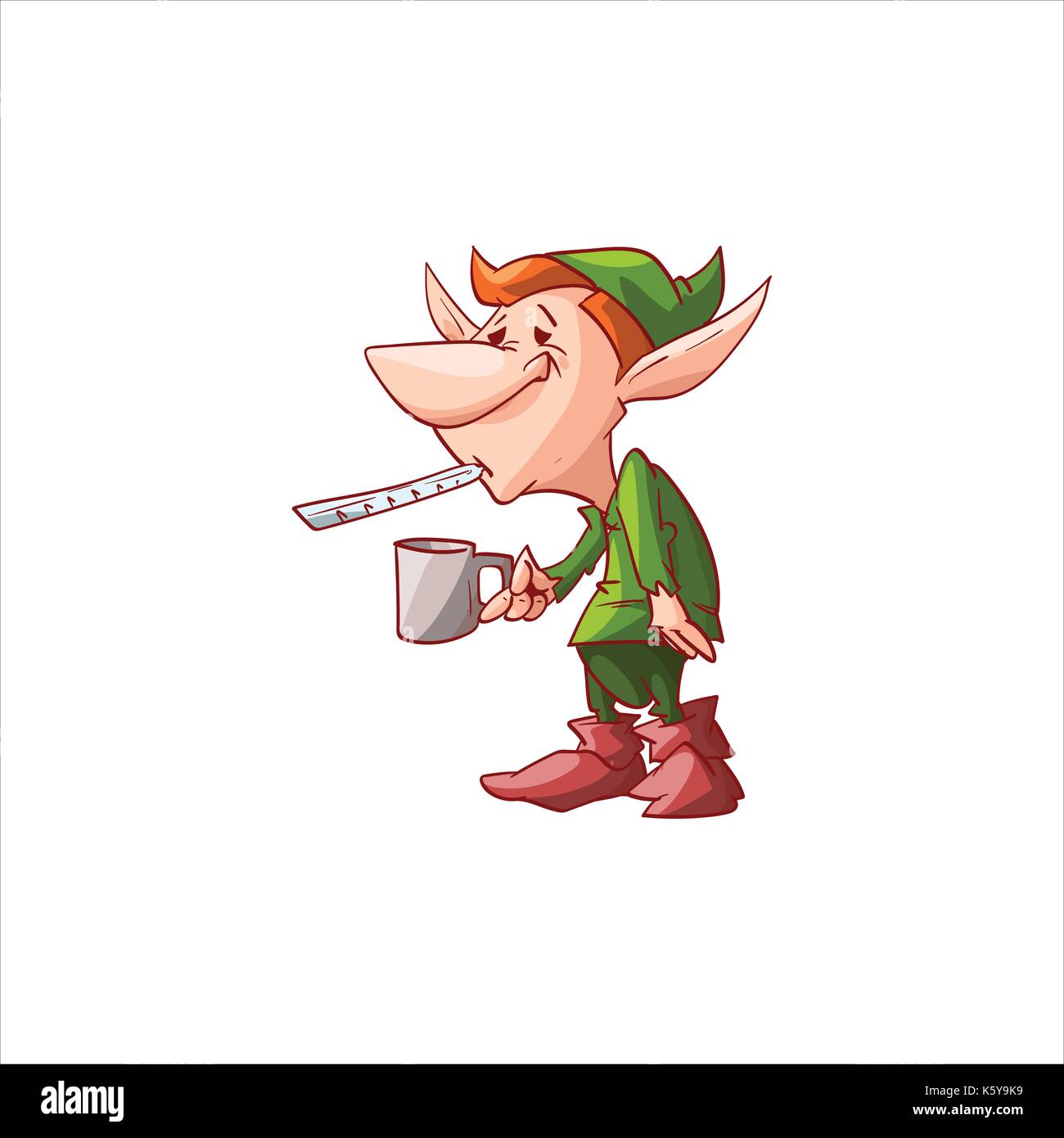 Christmas elf sick Stock Vector Images - Alamy
