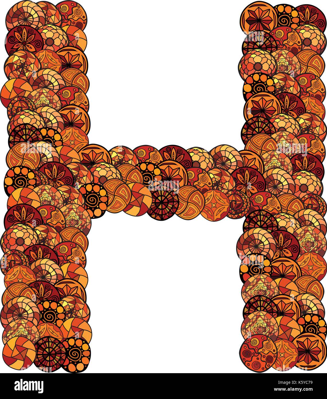 abstract vector font, made of ethnic elements - letter h Stock Vector ...