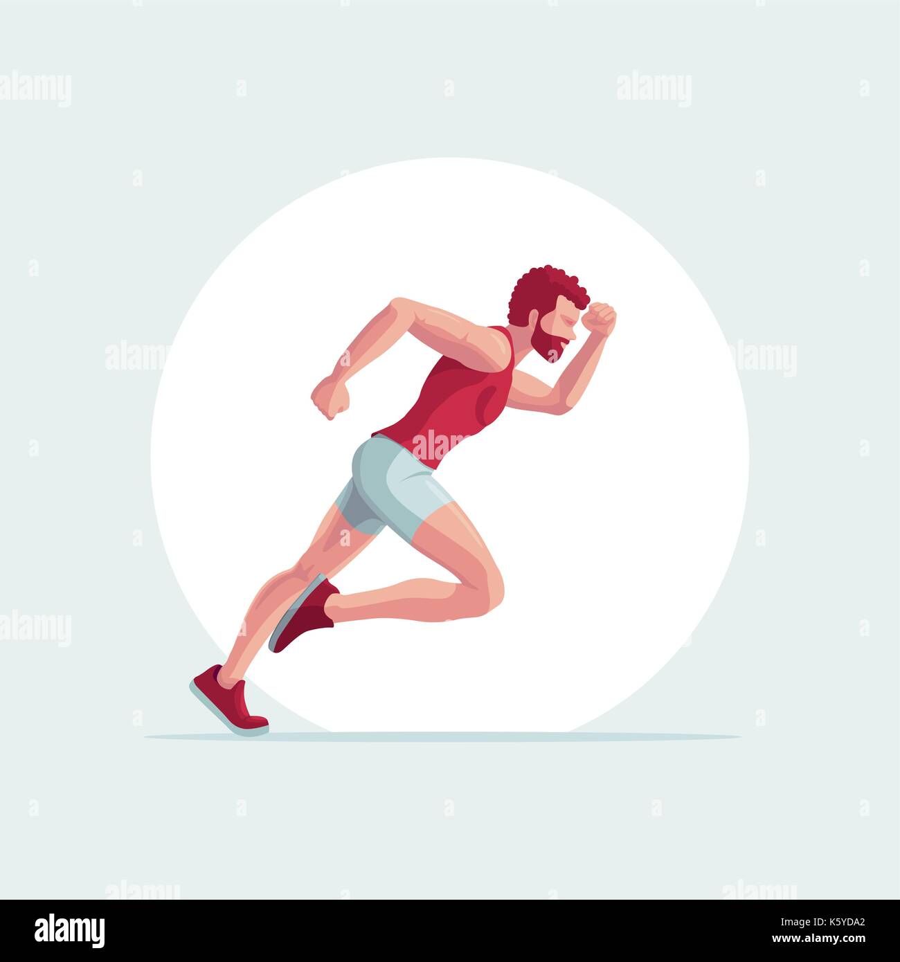 Vector illustration of running man. Easy editable global colors Stock ...