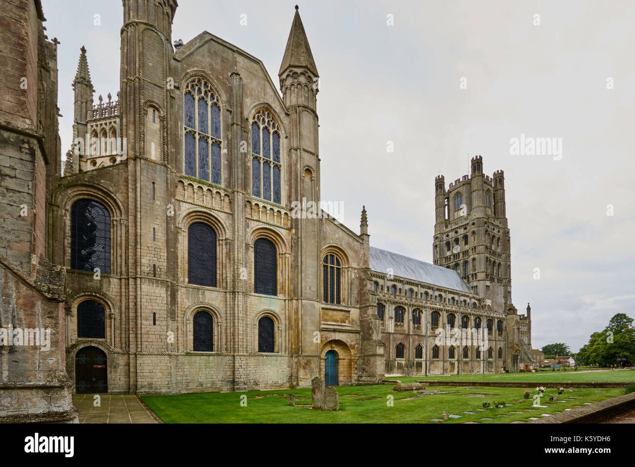 Ely Cathedral, England, exterior images. Looking west from North ...